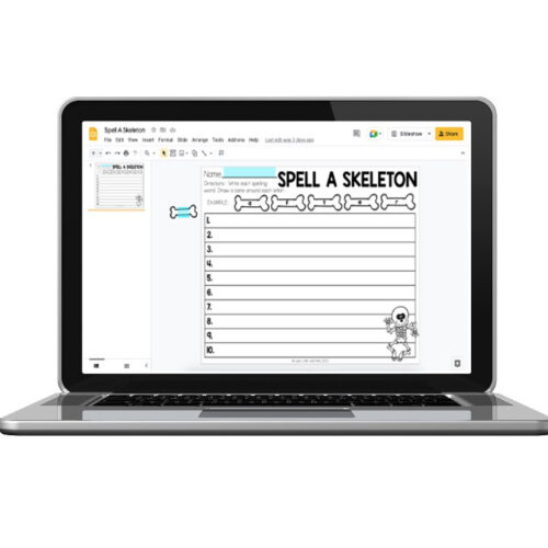 Digital Spelling Activities - Holiday and Seasonal - Spell a Skeleton ...