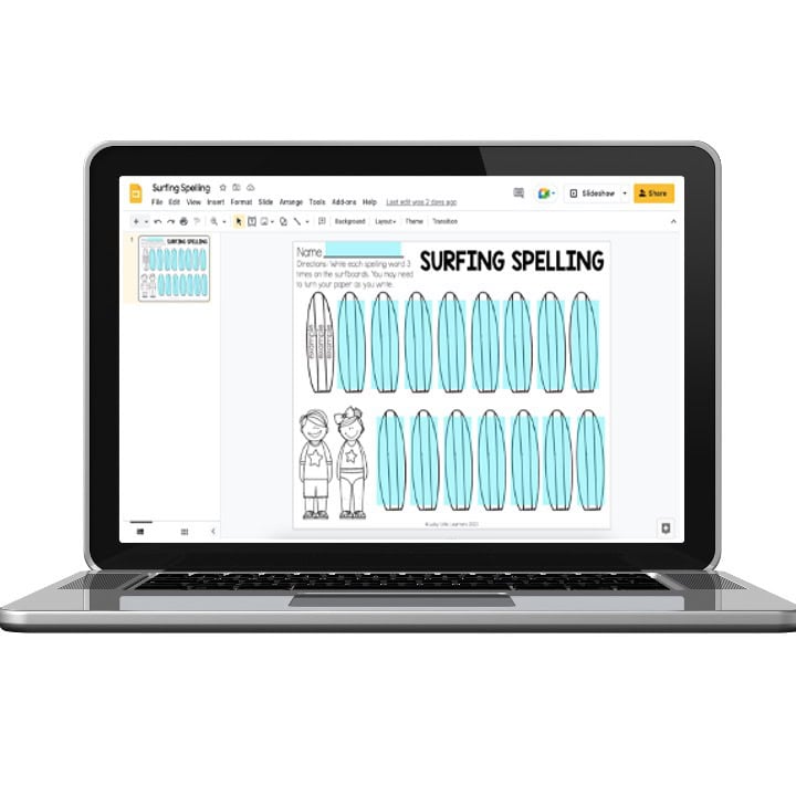 Digital Spelling Activities - Holiday and Seasonal - Surfing Spelling ...