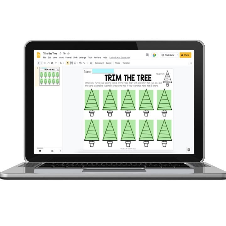 Digital Spelling Activities - Holiday and Seasonal - Trim the Tree ...