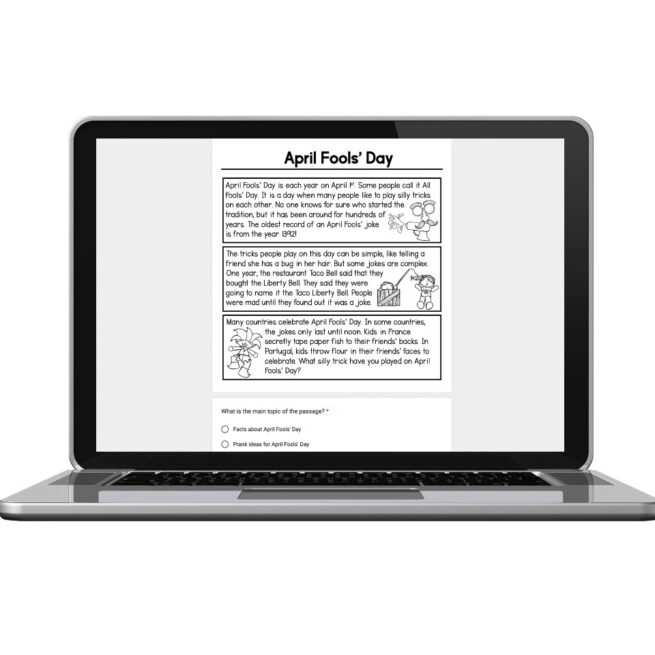 Digital Spring Reading Passages - April Fools' Day - At - Lucky Little ...