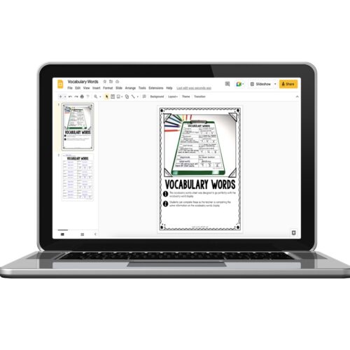Digital Vocabulary Activities - Vocabulary Words - Lucky Little Learners