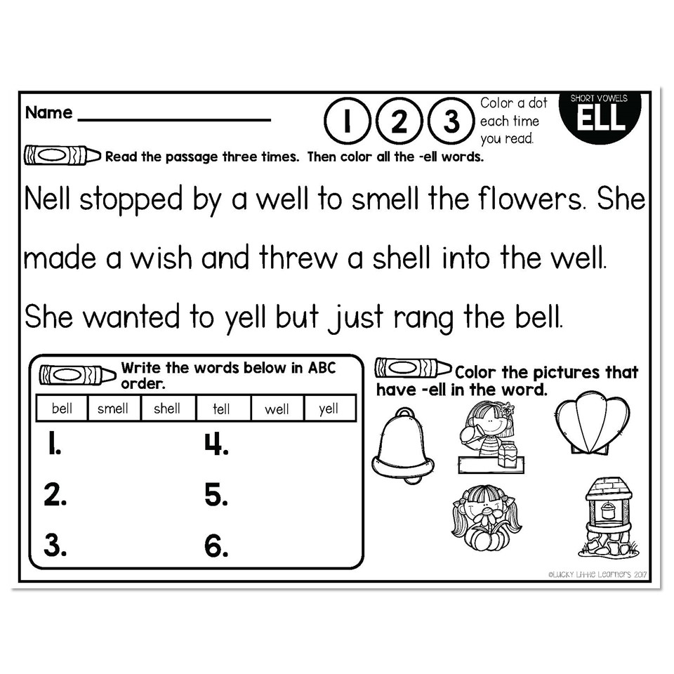 ELL - Short Vowel Phonics Mats 1st Grade - Lucky Little Learners