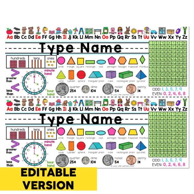 Editable - Classroom Setup – Visuals – Desk Plates – Version 2 with ...