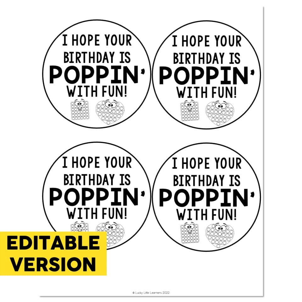 Editable - Classroom Setup - Gift Tags - Birthday Gift Tags - I hope ...