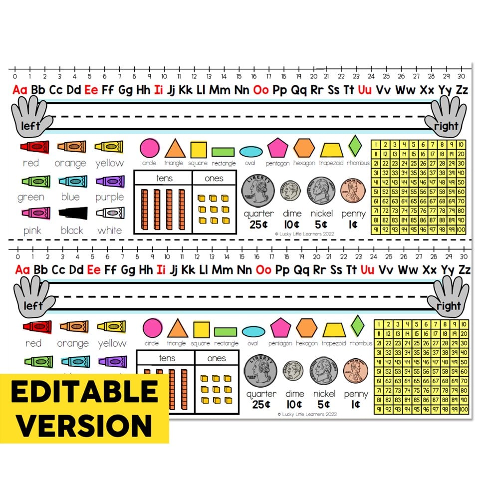 Editable - Classroom Setup - Visuals - Desk Plates - Version 1 - Lucky ...