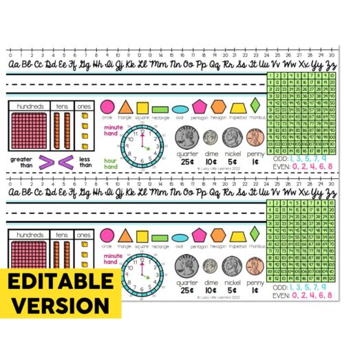 Editable - Classroom Setup - Visuals - Desk Plates - Version 3 - Lucky ...