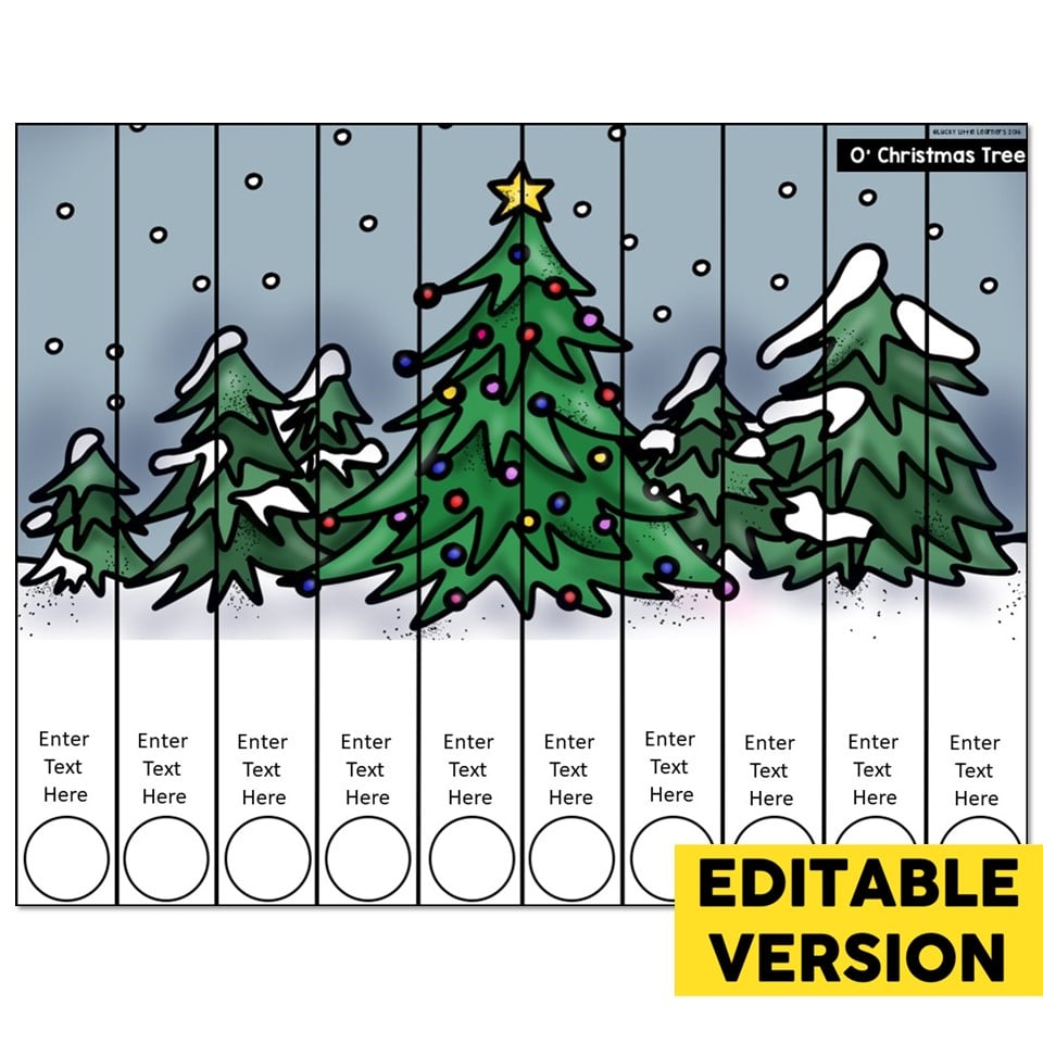 Editable December Math Puzzle – O' Christmas Tree - Lucky Little Learners