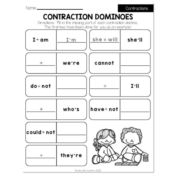 Fall - Early Finishers 2nd Grade - ELA - Contractions - Contraction ...