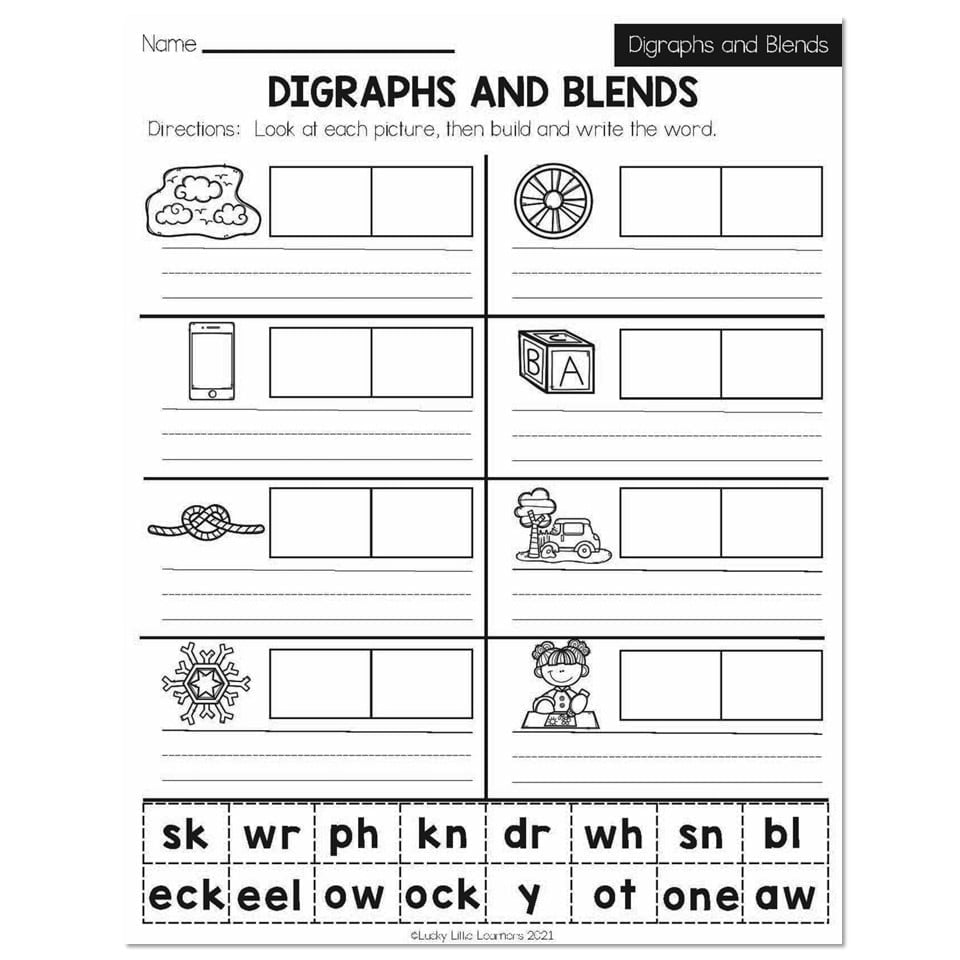 Fall - Early Finishers 2nd Grade - ELA - Digraphs & Blends - Digraphs ...