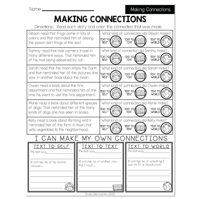 Fall - Early Finishers 2nd Grade - ELA - Making Connections - Making ...