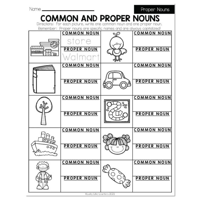 Fall - Early Finishers 2nd Grade - ELA - Proper Nouns - Common & Proper ...