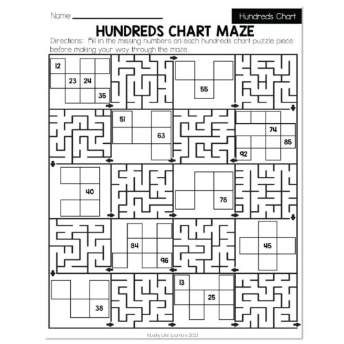 Fall - Early Finishers 2nd Grade - Math - Hundreds Chart - Hundreds ...