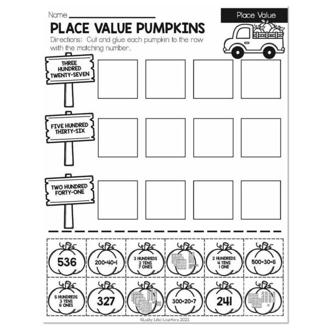 Fall - Early Finishers 2nd Grade - Math - Place Value - Place Value ...