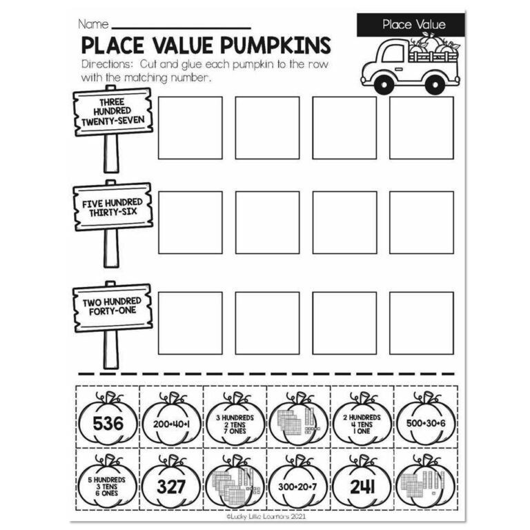 Fall - Early Finishers 2nd Grade - Math - Place Value - Place Value ...