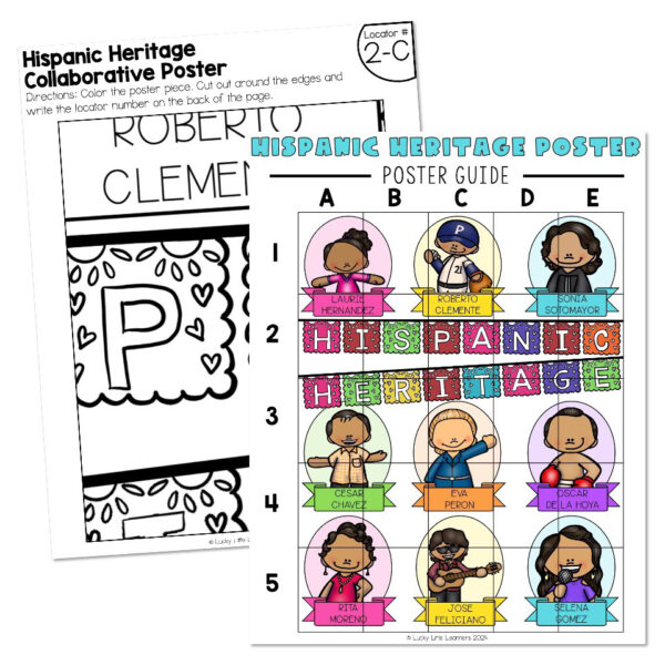 Hispanic Heritage Month Collaborative Coloring Poster - Lucky Little ...