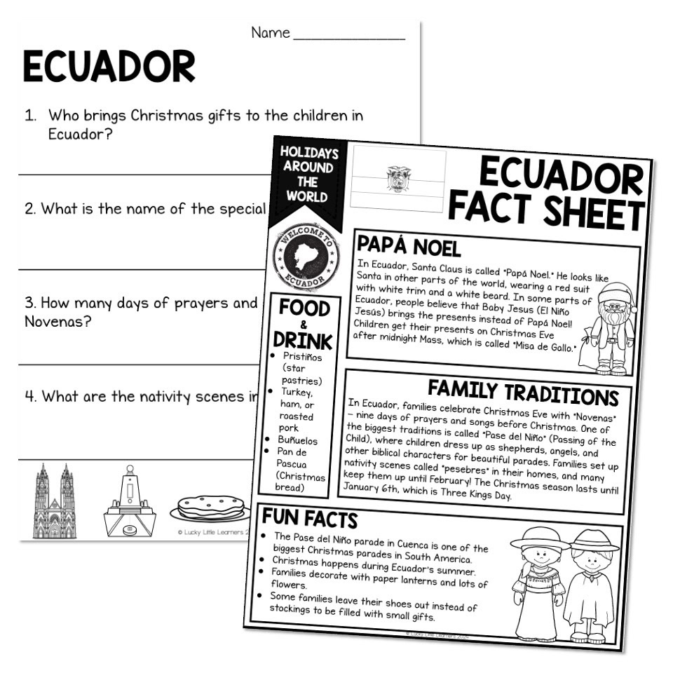Holidays Around the World – Reading Passage – Ecuador - Lucky Little ...
