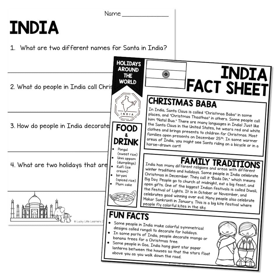 Holidays Around the World – Reading Passage – India - Lucky Little Learners
