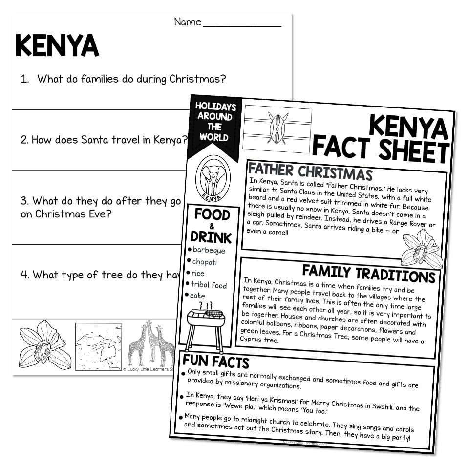 Holidays Around the World - Reading Passage - Kenya - Lucky Little Learners