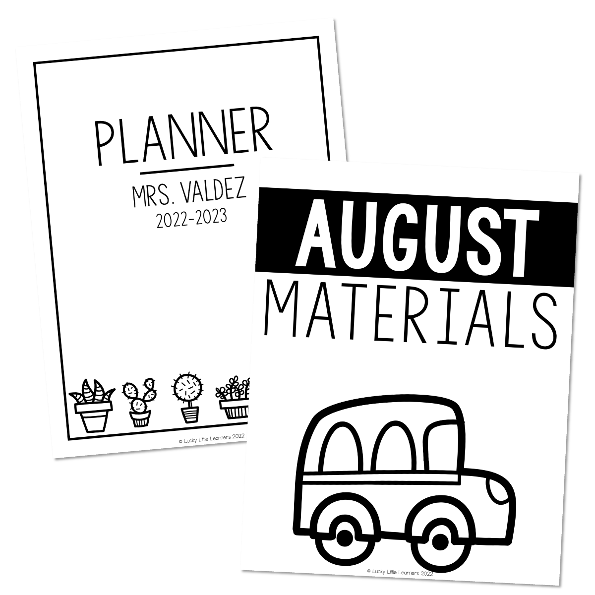 Classroom Labels - Binder Covers - Lucky Little Learners