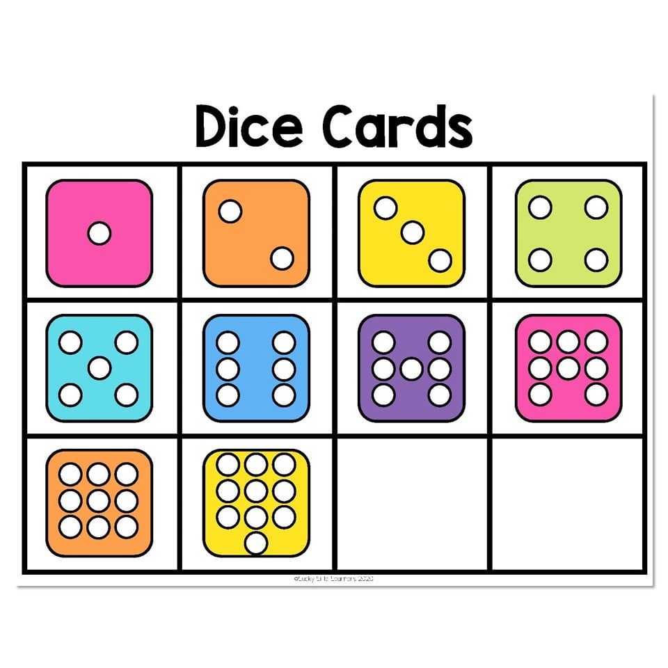 Lucky Little Toolkit - Math Resources - Dice Cards - Lucky Little Learners