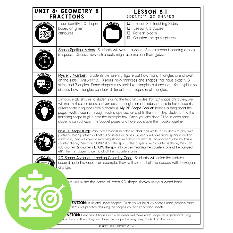Lucky to Learn Math - 2D Shapes - Lesson 8.1 - Lesson Plan - Lucky ...