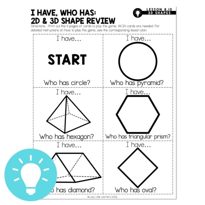 Lucky to Learn Math - 3D Shapes - Lesson 8.10 - Mini Lesson - I Have ...