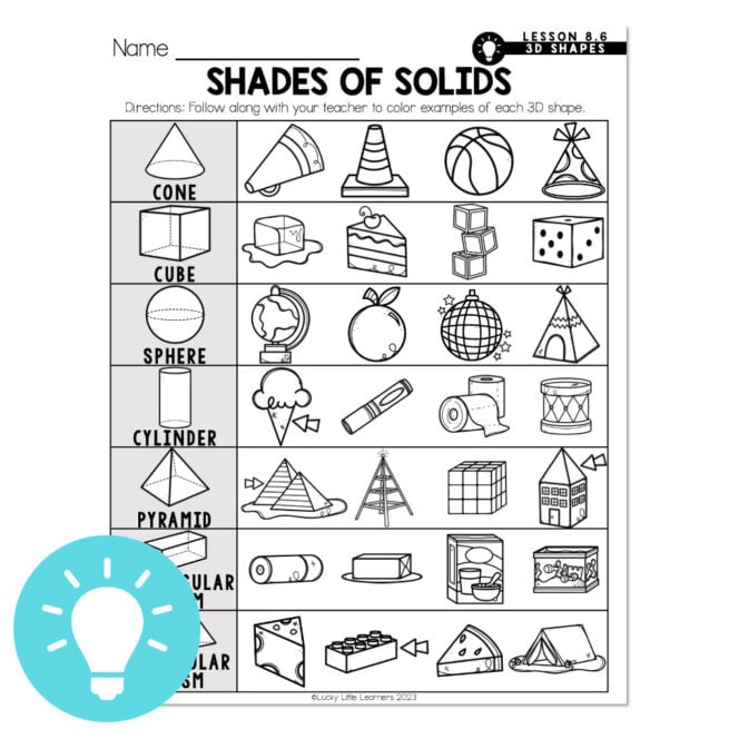 Lucky to Learn Math - 3D Shapes - Lesson 8.6 - Mini Lesson - Shades of ...