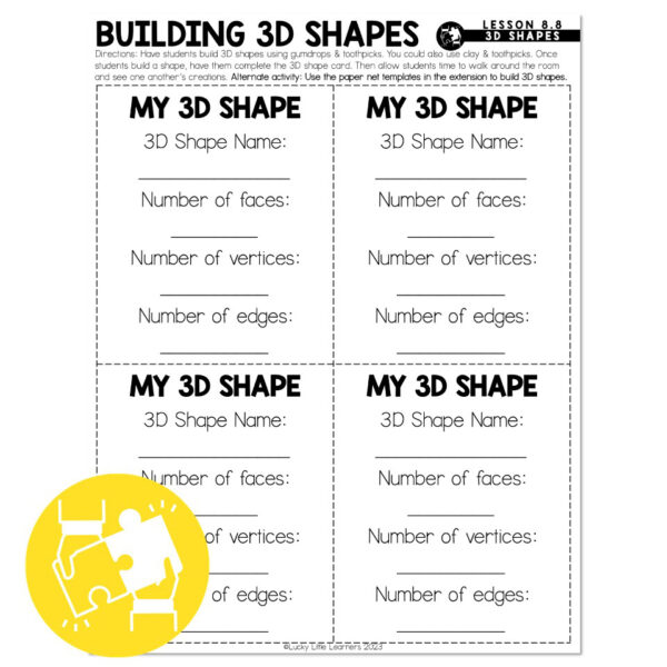 Lucky to Learn Math - 3D Shapes - Lesson 8.8 - Collaboration - Building ...