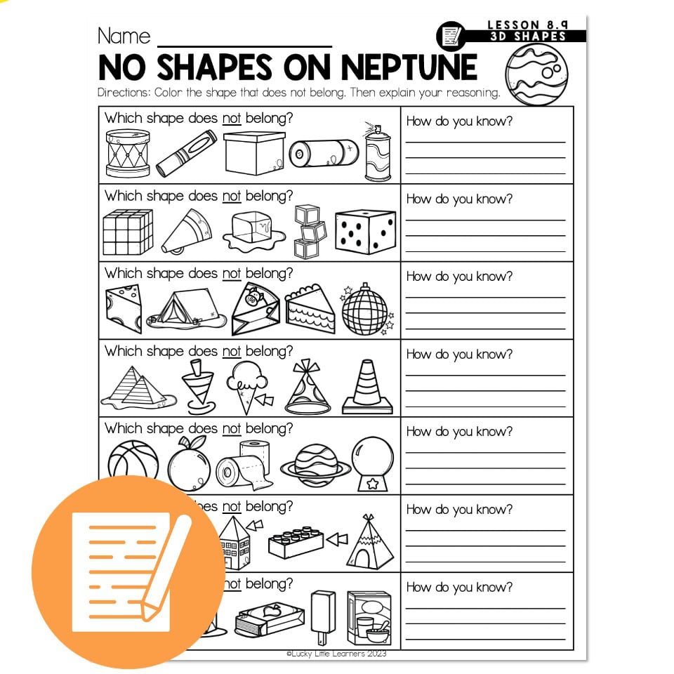 Lucky to Learn Math - 3D Shapes - Lesson 8.9 - Independent Practice ...