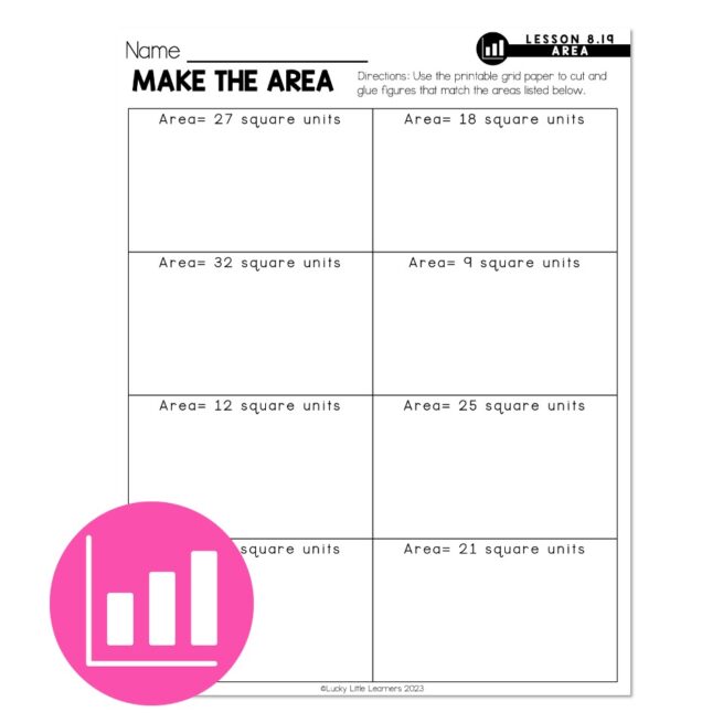 Lucky to Learn Math - Area - Lesson 8.19 - Differentiation - Make the ...