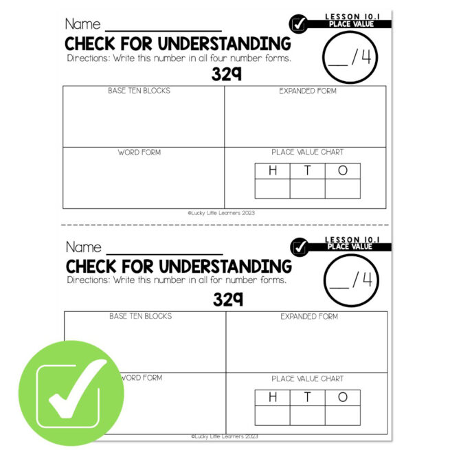 Lucky to Learn Math - Lesson 10.1 - Place Value Review - Check for ...