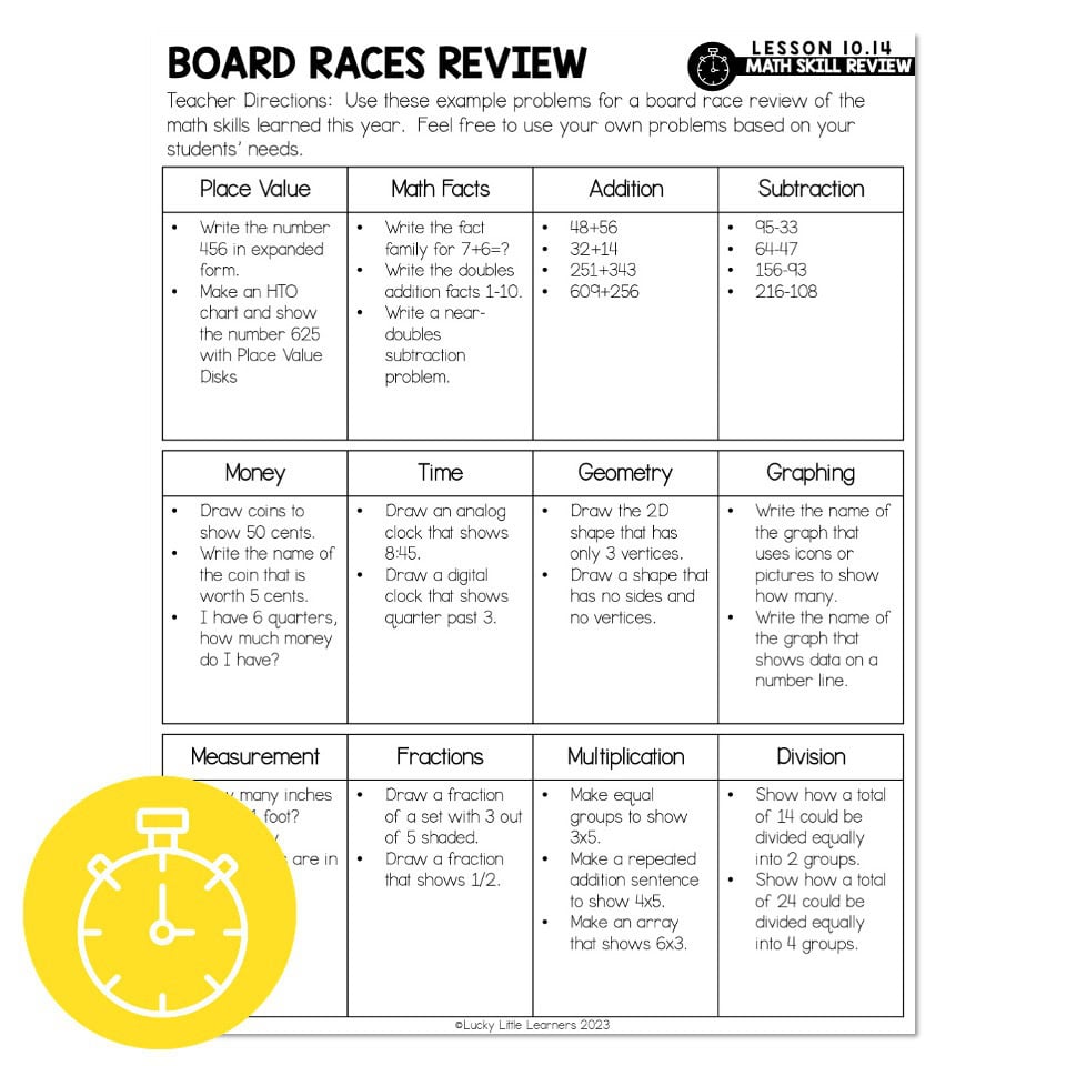 Lucky to Learn Math - Lesson 10.14 - Cumulative Math Review - Warm-Up ...