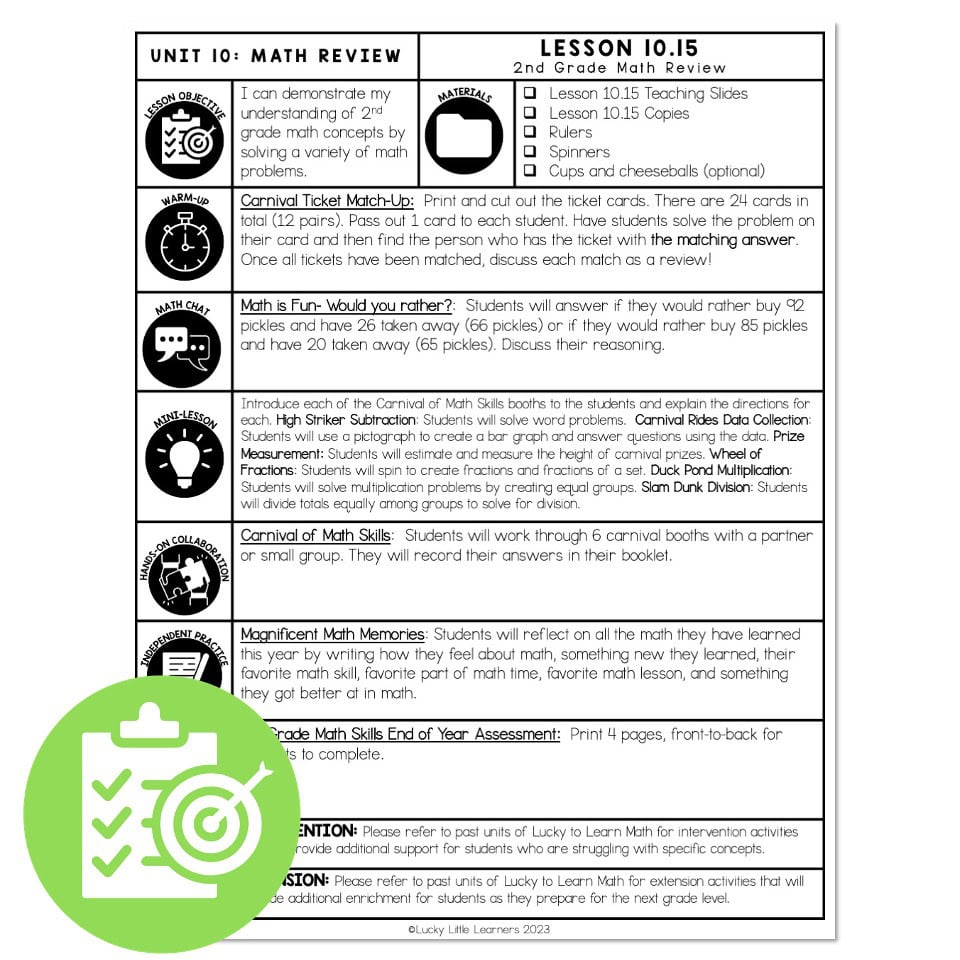Lucky to Learn Math - Lesson 10.15 - Cumulative Math Review - Lesson ...