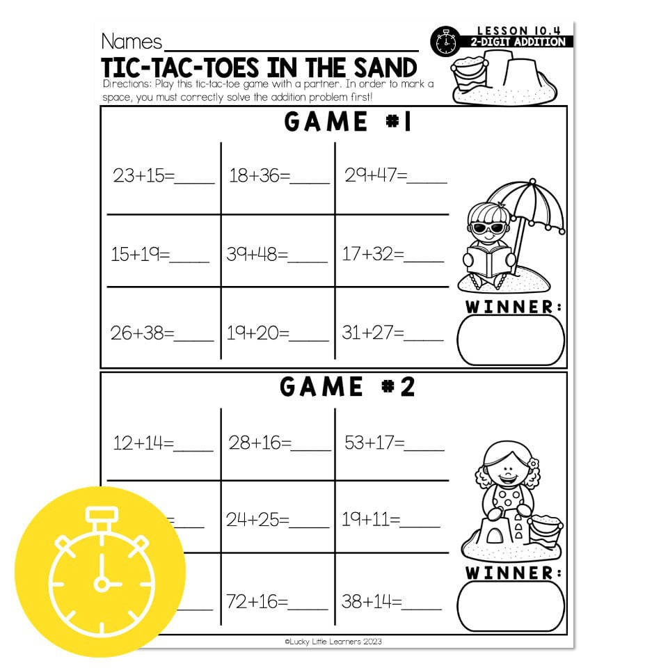 Lucky to Learn Math - Lesson 10.4 - 2-Digit Addition Review - Warm-Up ...