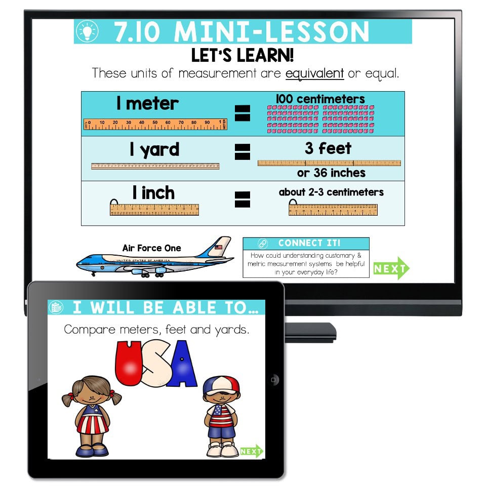 Lucky to Learn Math - Lesson 7.10 - Feet, Yards, Meters - Teaching ...