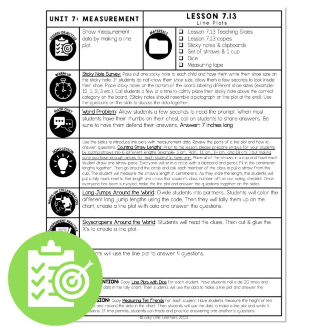 Lucky to Learn Math - Lesson 7.13 - Measurement Line Plots - Lesson ...