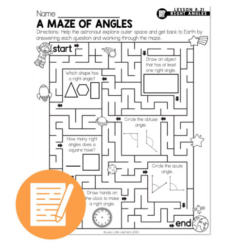 Lucky to Learn Math - Right Angles - Lesson 8.21 - Independent Practice ...