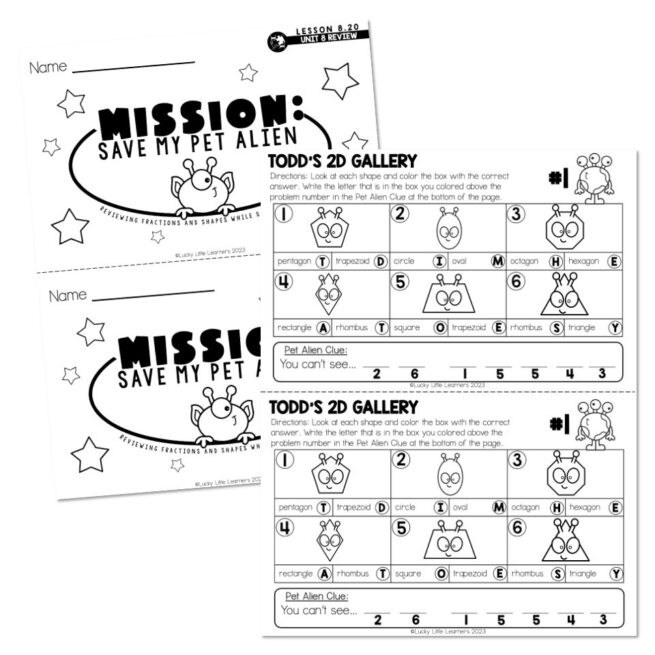 Lucky to Learn Math - Shapes and Fractions Review - Lesson 8.20 ...