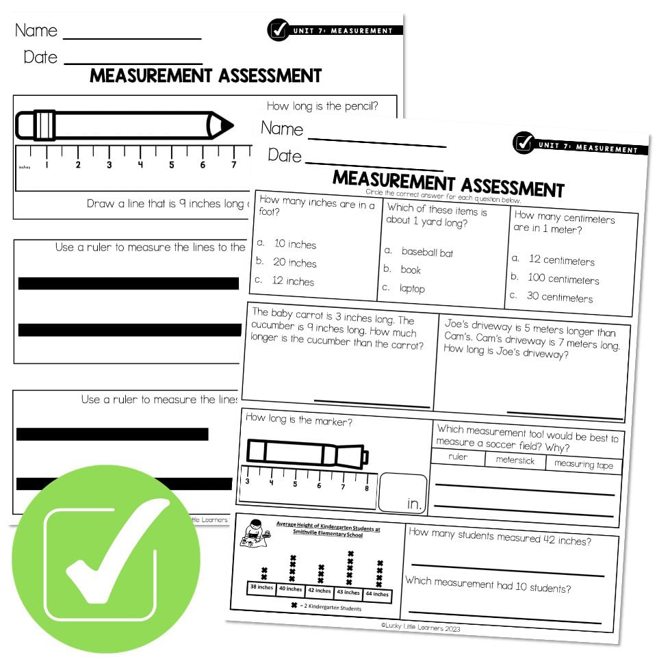 Lucky to Learn Math - Unit 7 - Measurement - Assessment - Lucky Little ...