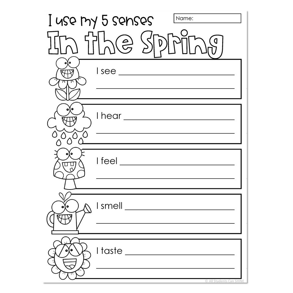 Monthly Themed Writing - April - Five Senses in Spring - Lucky Little ...