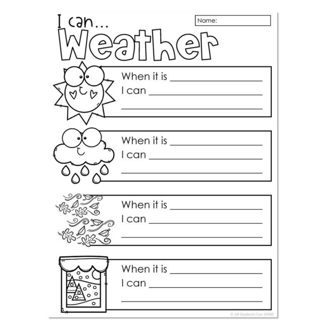 Monthly Themed Writing - March - Weather Sentence Writing - Lucky ...