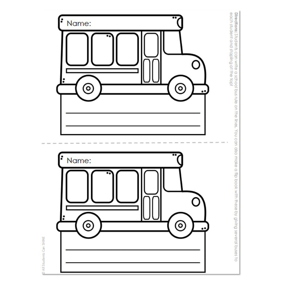 Monthly Themed Writing - September - Class Promise Bus - Lucky Little ...