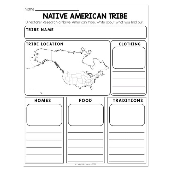 Native American Tribe - Report - Lucky Little Learners