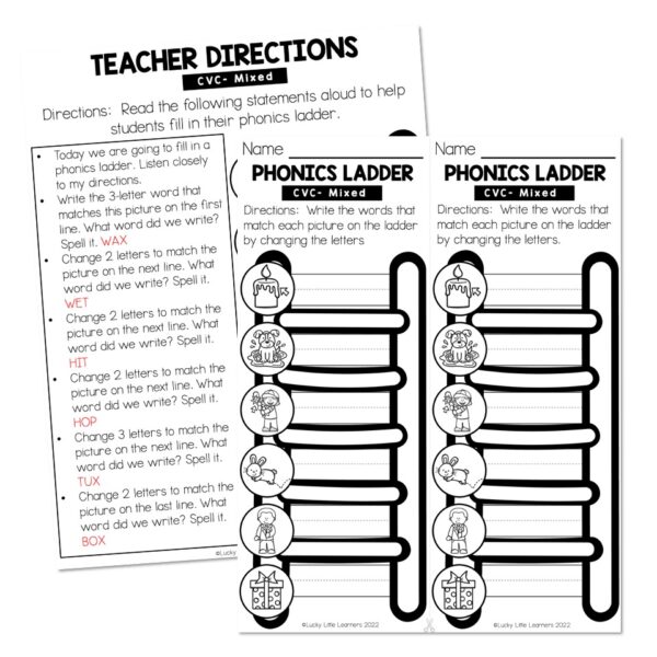 Phonics Ladders - CVC - Mixed - Lucky Little Learners