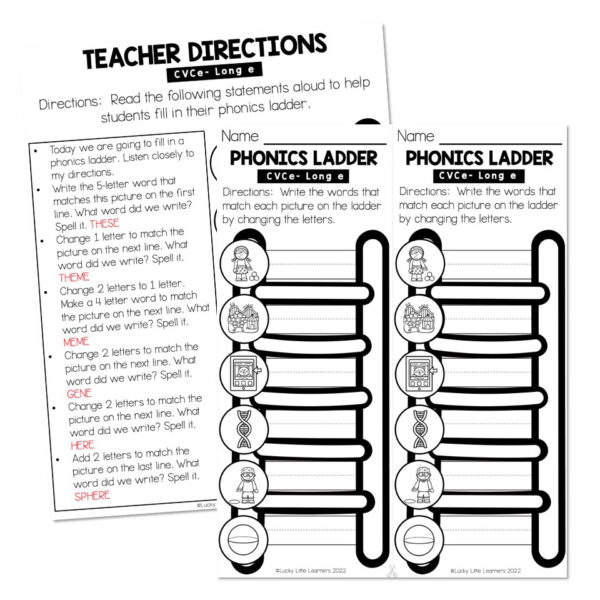 Phonics Ladders - CVCe - Long E - Lucky Little Learners