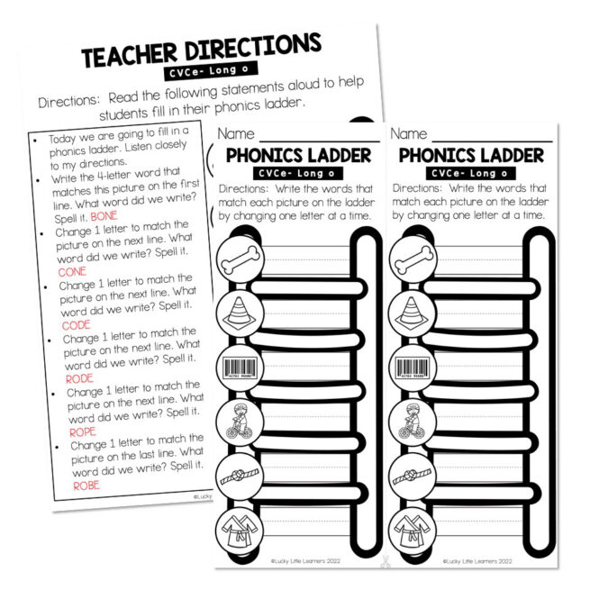 Phonics Ladders - CVCe - Long O - Lucky Little Learners
