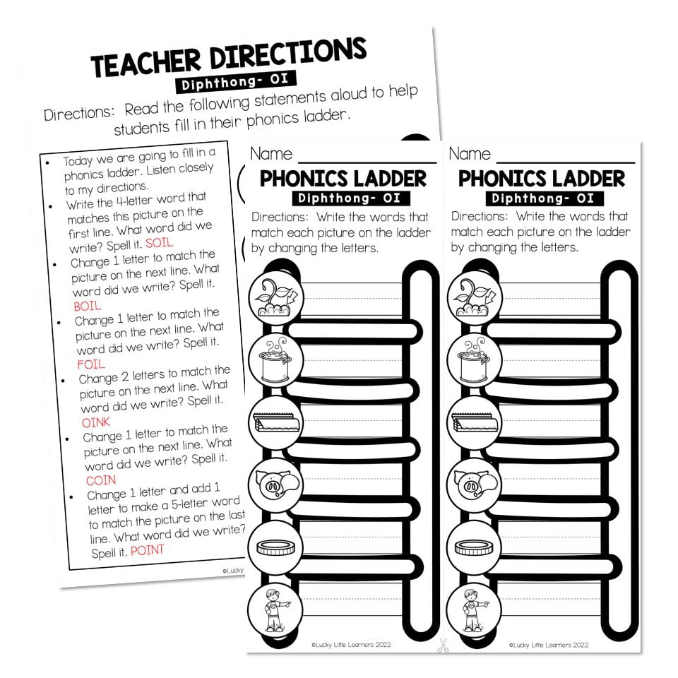 Phonics Ladders - Diphthong - OI - Lucky Little Learners