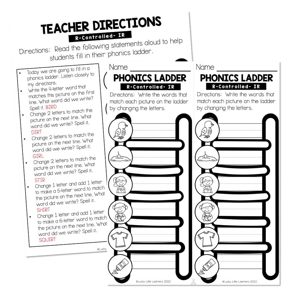 Phonics Ladders - R Controlled - IR - Lucky Little Learners