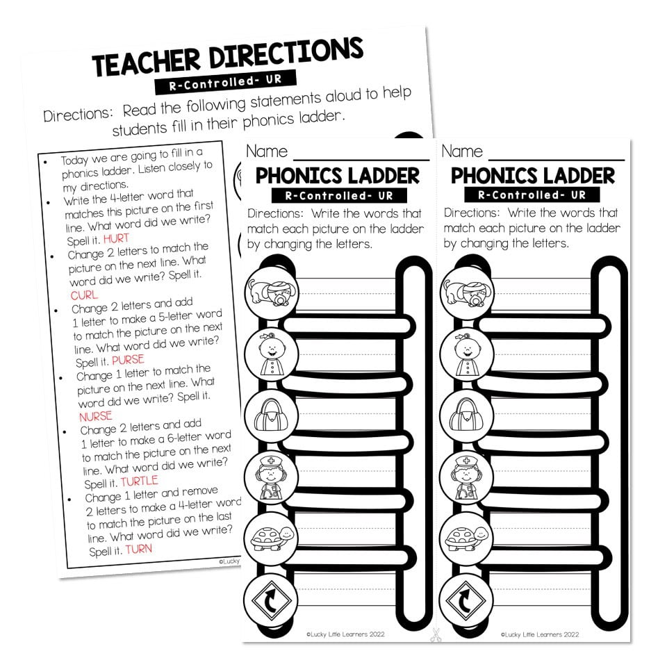 Phonics Ladders - R Controlled - UR - Lucky Little Learners