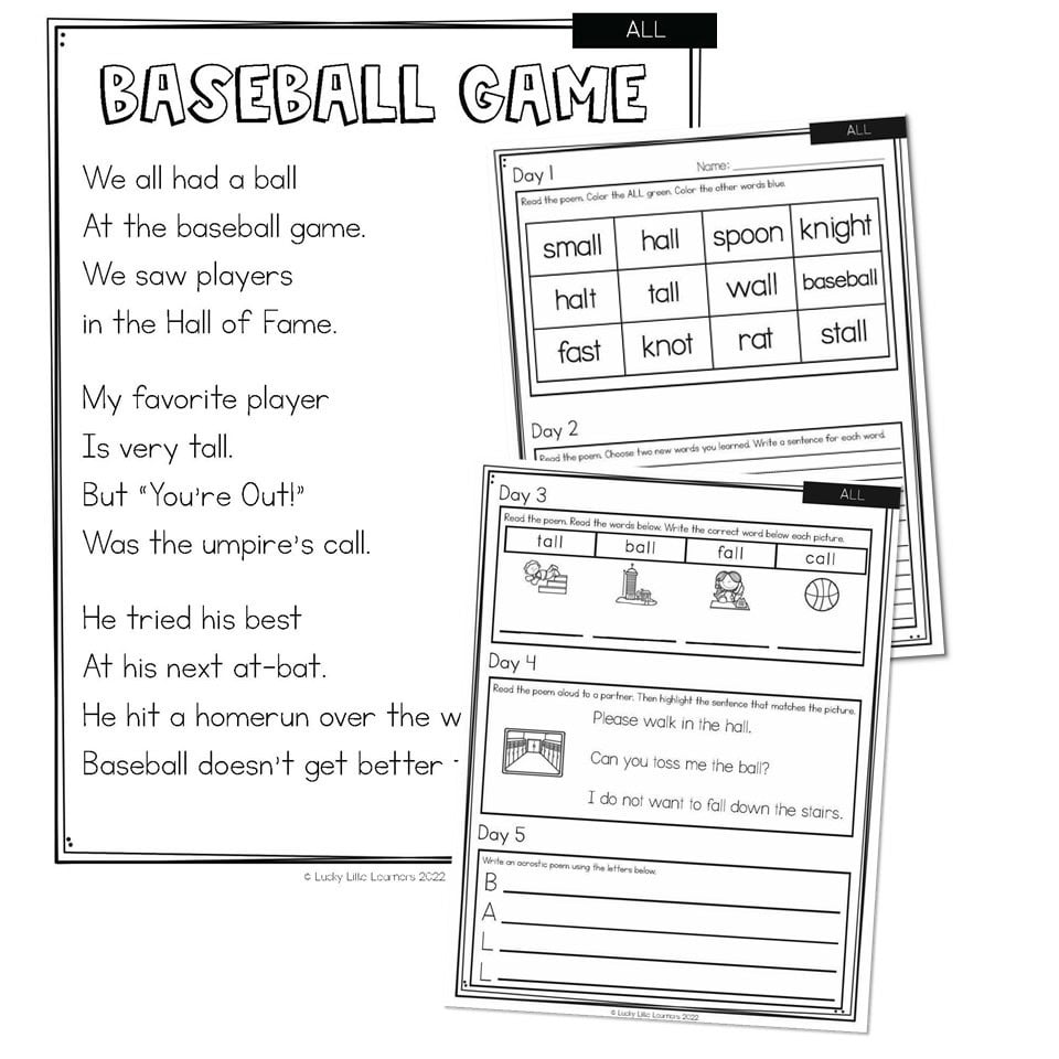 Phonics Poems - ALL - Lucky Little Learners